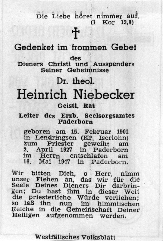 Totenzettelsammlung - Rhein Erft Geschichte